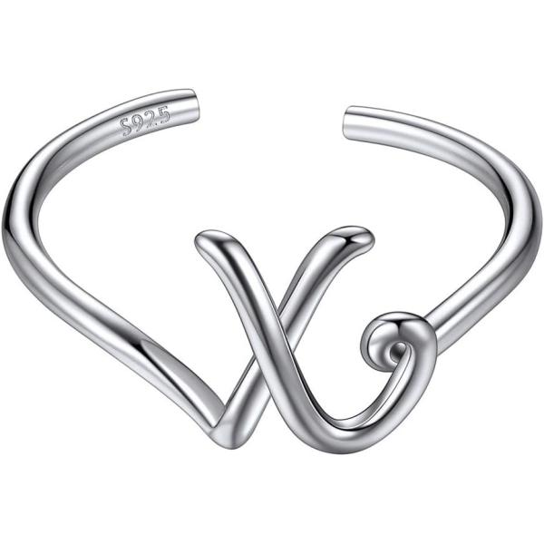 商品名ChicSilver イニシャル文字リング 925スターリングシルバー A~Z 重ね付けリング ハンドメイドジュエリー サイズ6~10(ギフトボックス付き) シルバーChicSilver 925 Sterling Silver Rin...