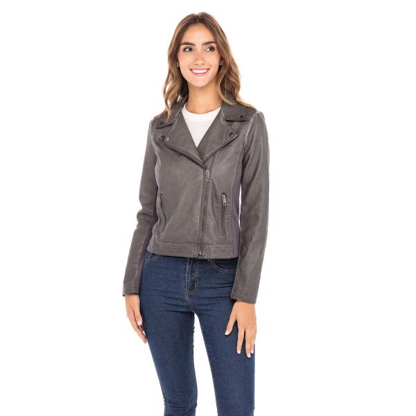 商品名: Sebby Collection レディース ジャケット フェイクレザー モトバイカージャケット US サイズ: Small カラー: グレー Sebby Collection Women's Jackets Faux Leath...