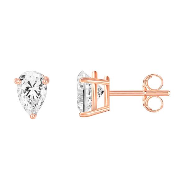 商品名: 20C-E09-6x8-R。 14K Rose Gold Plated Sterling Silver Cubic Zirconia Stud Earrings for Women Pear 6x8mmブランド: PAVOI商品サ...