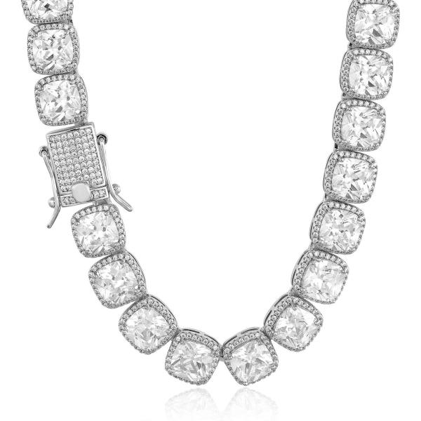 商品名TRIPOD JEWELRY 10mm テニスチェーン メンズ クラスターラボダイヤモンド アイスアウトネックレス 本物の18Kゴールド/ホワイトゴールド/ローズゴールドメッキ チョーカーネックレス レディース フルアイスクラスプ付き...