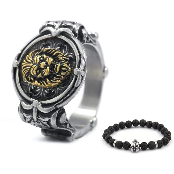 商品名BaviPower 北欧ライオン ステンレススチールリング 本物の保護 力強度 ジュエリー メンズ レディース USサイズ 7〜13BAVIPOWER Norse Lion Stainless Steel Ring Authentic...