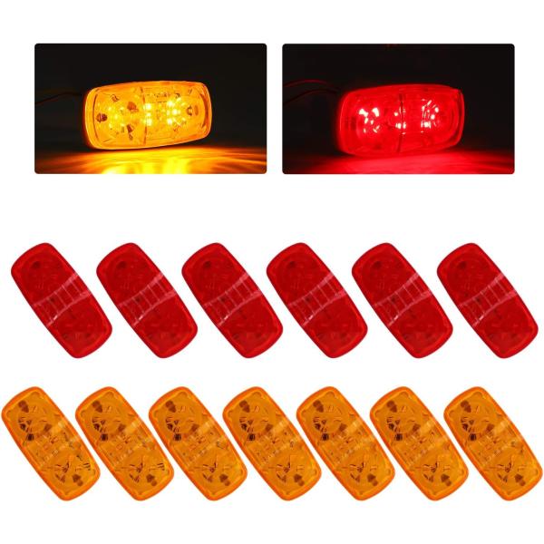 商品名Donepart Side Marker Lights, Led RV Camper Exterior Running Lights, Double Bullseye Side Marker Fender Lights 12 Diod...