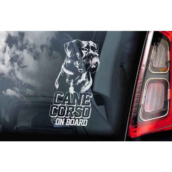 商品名Cane Corso on Board Clear Decal Sticker for Car Window, Beware of The Dog - Italian Mastiff Sign Decal,Quality Unique...