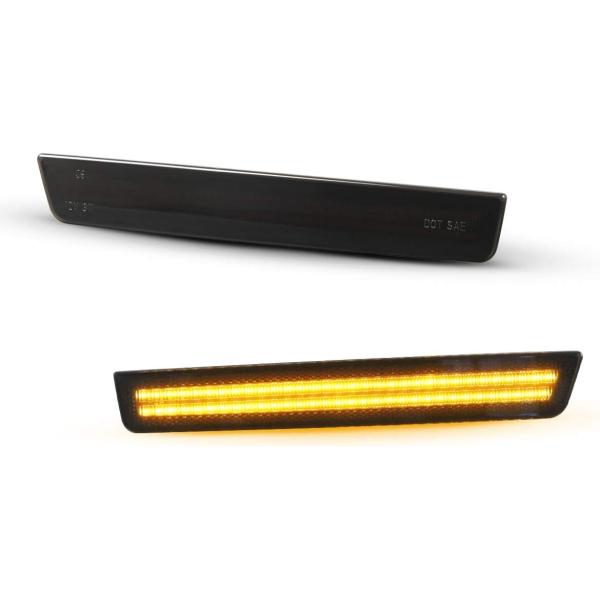 商品名Gempro LED Front Side Marker Lights Bumper Signal Lamps Assembly for Dodge Challenger 2015-2023, Smoked Lens 2PCSブランド...