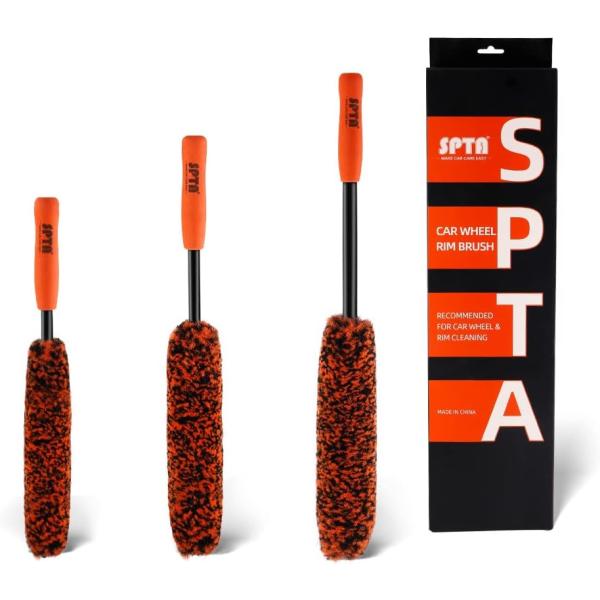 商品名SPTA 延長リーチホイール ガービルホイール リムブラシ 3本入り マイクロファイバーホイールワンド カーディテーリングブラシ ホイール/リム/排気チップ/オートバイ/自転車/グリルのクリーニング用SPTA Extended Rea...