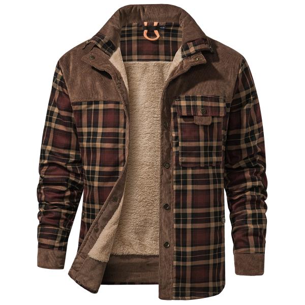 商品名:  PEHMEA Men's Long Sleeve Sherpa Lined Plaid Flannel Shirt Jacket Fleece Coat(Coffee-3XL)ブランド: PEHMEA商品サイズ: 3X-Larg...