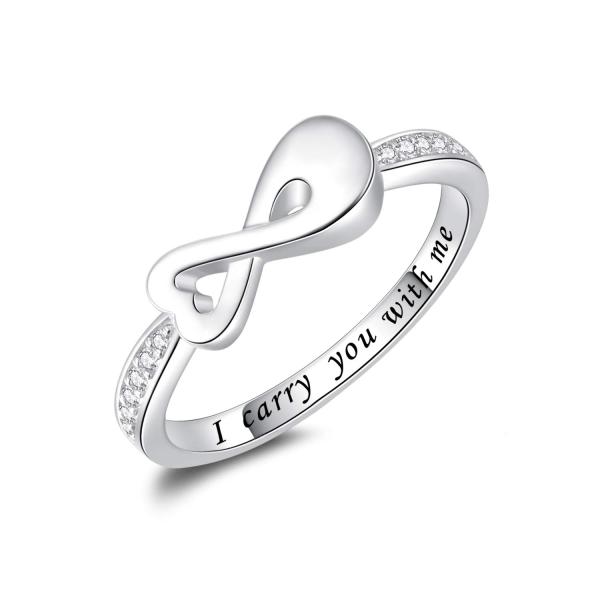 商品名: Fookduoduo インフィニティ火葬リング 遺灰用 925スターリングシルバー 骨壺ジュエリー I Carry You with me メモリアル 記念ロケットリング 人/ペットの遺灰用 Fookduoduo Infinity...
