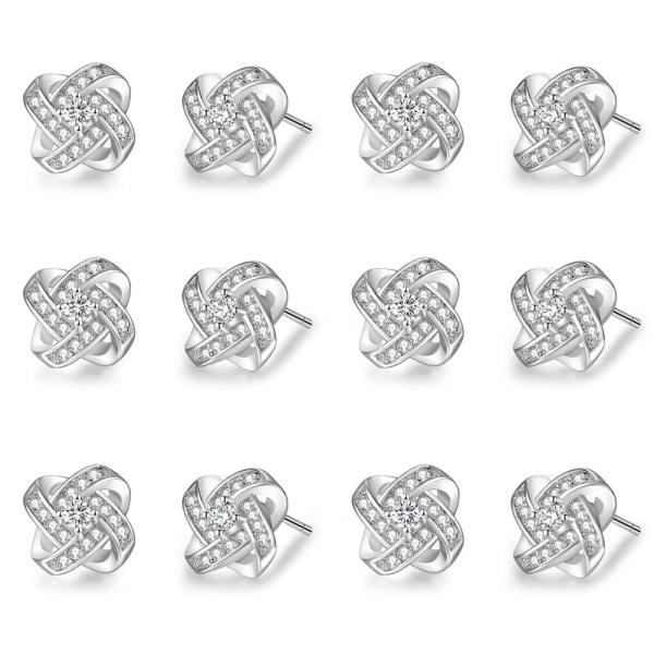 商品名: ブライズメイドギフト 6個セット スタッドピアス ローズゴールドノット ブライズメイドイヤリング レディース I Couldn't Tie a Knot Without You 結婚プロポーズ低刺激性ジュエリー Bridesmai...