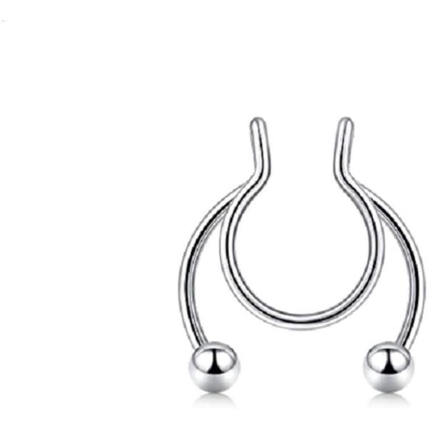 商品名YITAQI 鼻ピアス フェイクリング ステンレススチール ファッションジュエリー ボール 鼻ピアリング ボディピアスジュエリー メンズ レディース シルバーYITAQI Fake Septum Nose Hoop Rings,Sta...