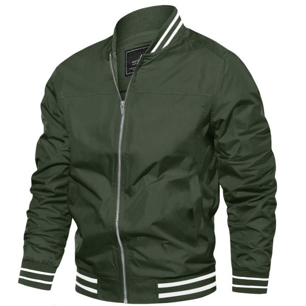 商品名: Cotrasen メンズ 軽量ジャケット 秋冬用 フルジップ ボンバージャケット ポケット付き US サイズ: XXL-Large カラー: グリーン Cotrasen Light Jacket Men Windbreaker B...