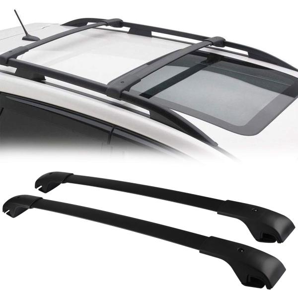 商品名EOTH クロスバー ルーフラック サイドレール付き2015-2020 レネゲードに対応 ブラックマットクロスバー ルーフカーゴ、カヌー、カヤック、自転車、スキーボード用Roof Rack Crossbars Compatible w...