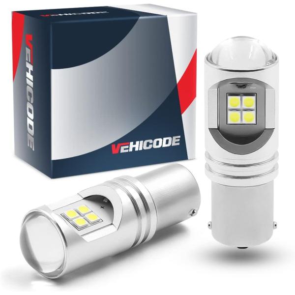 商品名VehiCode 1156 LED Bulb White Super Bright 12V-24V 7506 P21W 1156ll 1141 1073 93 Replacement with Projector for Car Re...