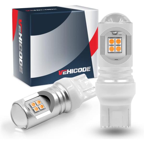 商品名VehiCode 7440 LED Bulb Amber 7443 LED Turn Signal Light Super Bright Kit 12V-24V 7440A 7440NA 7444 7444NA T20 W21W WY...
