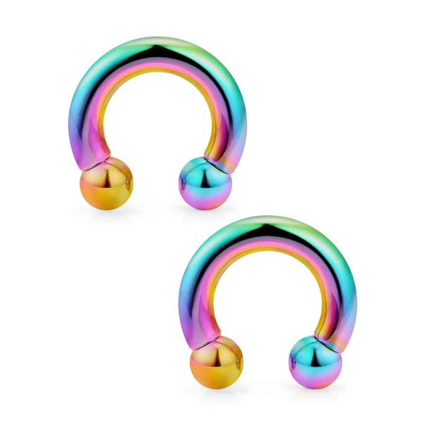 商品名: Ftovosyo PAリング 内部スレッド レインボー サーキュラー バーベル 蹄鉄 ラージ セプタム リング イヤー ゲージ イヤリング 2G 4G 6G 8G 12mm/16mm 316L サージカルスチール ピアス ボディジ...