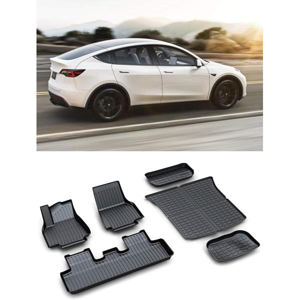 商品名EXCEL LIFE(エクセルライフ) 全天候型 TPEフロアマットとリアトランク トランク用トランクトランクトランクトランク用カーゴトレイ 5人掛け用 柔軟で環境に優しい滑り止め防水保護ライナー(6枚セット)EXCEL LIFE A...