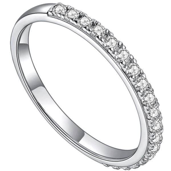商品名: モアッサナイトウェディングバンド 女性用結婚指輪 VVS DEFの小さなキラキラ 0.3カラットのモアッサナイト付き ホワイトゴールドメッキ結婚指輪 スターリングシルバー YODEWA Moissanite Wedding Ban...