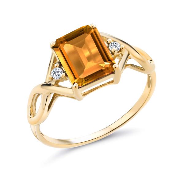 商品名: [Gem Stone King] 2.41カラット 天然 シトリン 指輪 リング レディース 天然 トパーズ シルバー925 イエローゴールド 加工 11月 誕生石 Gem Stone King 18K Yellow Gold P...