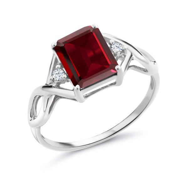 商品名: [Gem Stone King] 2.67カラット 天然 ガーネット 指輪 リング レディース シルバー925 1月 誕生石 Gem Stone King 925 Sterling Silver Red Garnet Ring F...