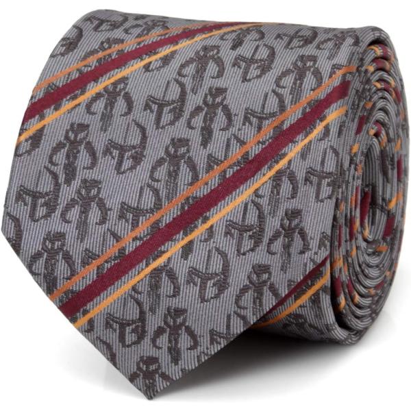 商品名Cufflinks Inc.スター・ウォーズとマンダロリアンポリエステルネクタイ、Lucasfilm LTDの公式ライセンス商品。, グレーストライプ, One_SizeCufflinks Inc. Star Wars Mandalo...