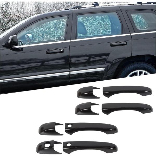商品名KUAFU Door Handle Covers Compatible with 2011-2020 Jeep Grand Cherokee Dodge Durango w/Smart Key Access Button Cut-Ou...