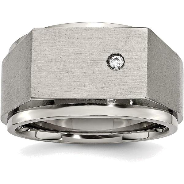 商品名Bonyak Jewelry Titanium Polished and Brushed CZ Signet Ring in Titanium in Size 9ブランド：Bonyak Jewelry商品サイズ：重量：0 g商品番号：...