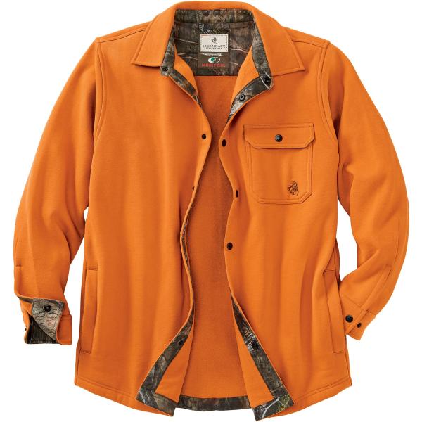 商品名:  Legendary Whitetails Men's Standard Big Woods Fleece Shirt Jacket, Burnt Orange/Mossy Oak DNA, Smallブランド: Legendar...