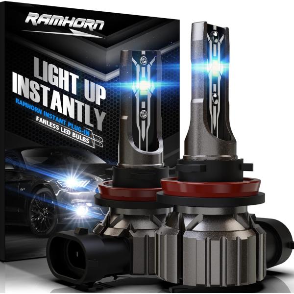 商品名RAMHORN H11 9005 LEDヘッドライト電球コンボ 360度調節可能なビーム 10000Lm 6500K クールホワイト CREEチップ H8 H9 HB3 変換キット 4個入りRAMHORN H11 LED Bulbs,...