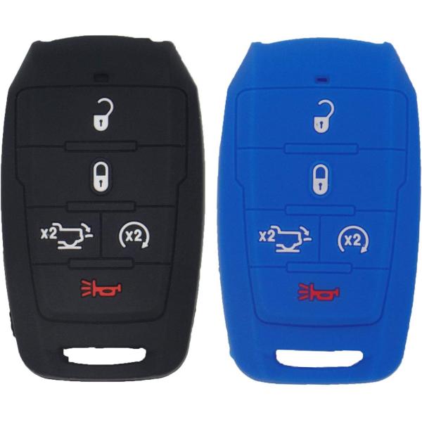商品名WEIBISS 2 Pack 5 Buttons Smart Rubber Key Fob Remote Cover Keyless Entry Case Holder Protector Skin Compatible with D...