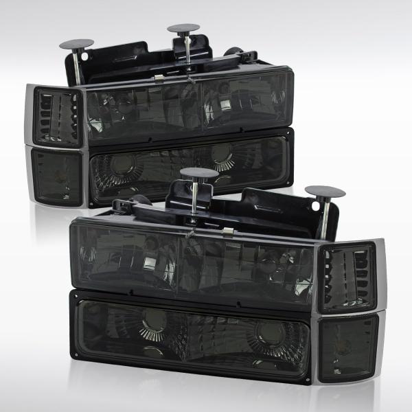 商品名Autozensation 94-98 シボレー シルバラード タホ サバーバン スモーク ヘッドライト コーナー+バンパーランプ付きAutozensation Compatible with Chevy C/K C10 Pickup...