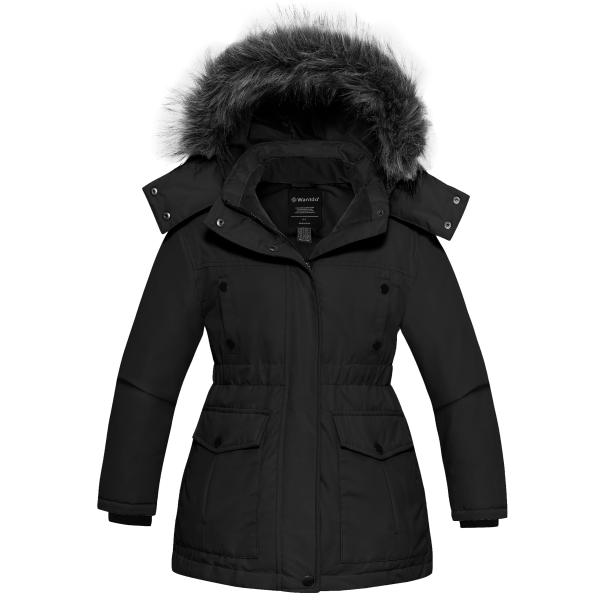 商品名:  Wantdo Girl's Breathable Winter Coat Thick Fleeced lined Puffer Parka Jacket Black 10-12ブランド: wantdo商品サイズ: 10-12高さ...