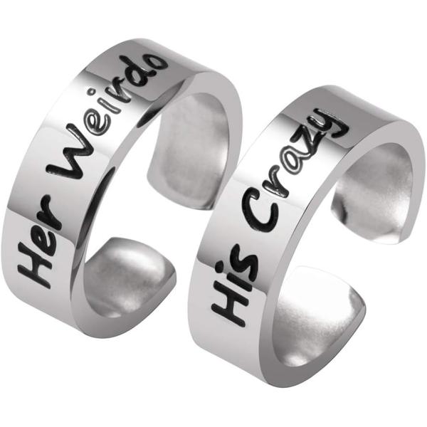 商品名CHENVA カップルリング 2個セット ステンレススチール 彫刻 サイズ調節可能 リング カップル用リングセットCHENVA Couple Ring Set of 2 Stainless Steel Engraving Size A...