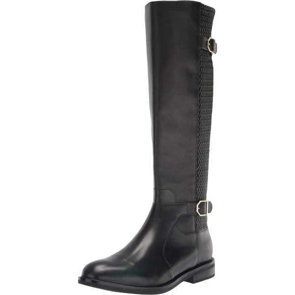 商品名Cole Haan Women's Chesley Water Resistant Boot Fashion, Black Leather/Quilted Stretch, 5ブランド：Cole Haan商品サイズ：5高さ：12.7 ...
