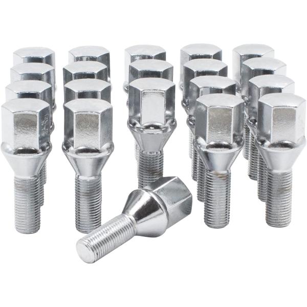 商品名Wheel Accessories Parts 20個セット クローム 12x1.5 円錐型シートラグボルト シャンク長さ28mm M12 1.5スレッド 19mm 六角ドングラッドシートホイールラグボルト(20、クロム、M12x1....
