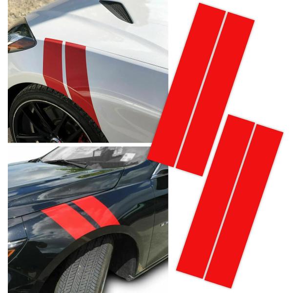 商品名x xotic tech フェンダーストライプ ハッシュマーク ビニール ステッカー ユニバーサル 車用 トラック ステッカー レーシング ストライプ レッドXotic Tech Fender Stripes Hash Marks V...