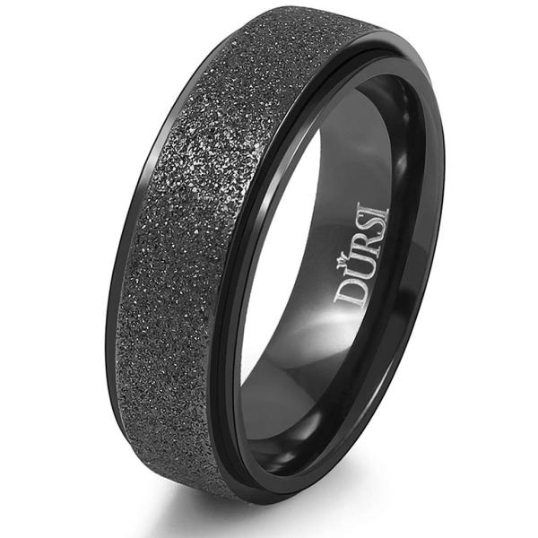 商品名: DURSI スピナーリング レディース メンズ ファッション ステンレススチール フィジェットリング 不安リング ブラック 6mm 5 DURSI Spinner Ring for Women Men Fashion Stainl...