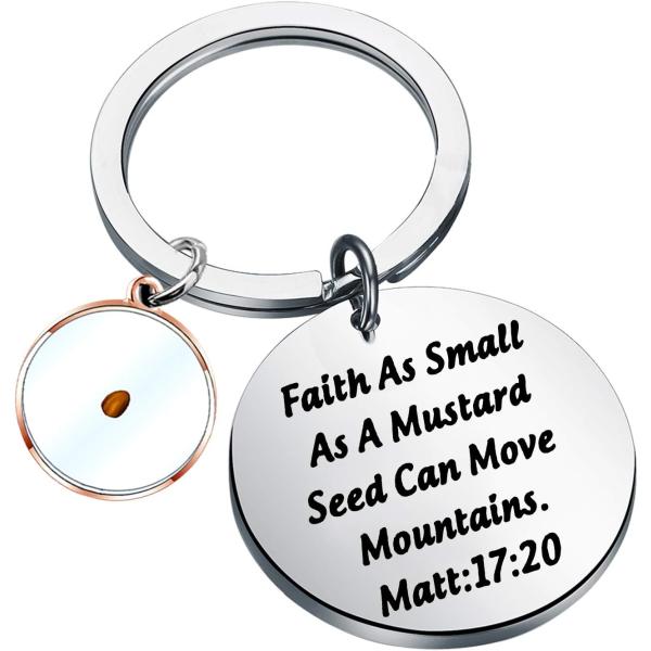 商品名FEELMEM 宗教ジュエリー マスタードシード 信仰 ギフト Faith As Small As A Mustard Seed Can Moves キーチェーン, Faith as, SmallFEELMEM Religious J...
