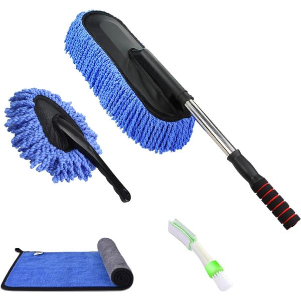 商品名Jaronx 4PCS Car Duster Brushes Set, Scratch Free Car Dusters with Extendable Handle Dirt Cleaning Brush, Auto Duster ...