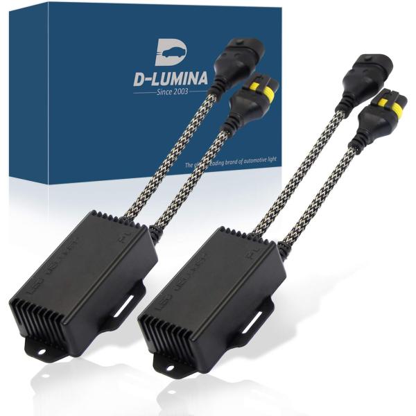 商品名D-Lumina 9005/9006/H10/HB4 Canbusデコーダー ちらつき防止ハーネス LEDヘッドライトバルブ 抵抗デコーダー エラーフリー変換キット コンピューター警告キャンセラーコンデンサ (1組)D-Lumina ...