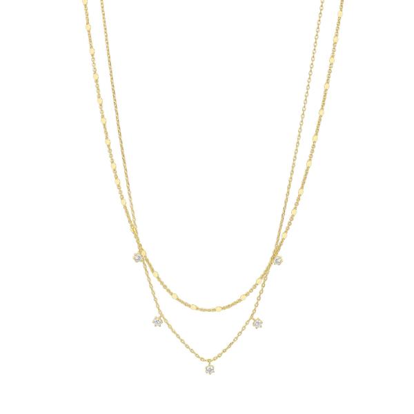商品名: PAVOI 14Kゴールドメッキ キュービックジルコニア チェーンネックレス レディース PAVOI 14K Gold Plated Chain Necklace for Women | 3.5x1.4x4.0mm AAA+ Cu...