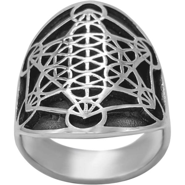 商品名81stgeneration メンズ レディース 925スターリングシルバー メタトロンキューブ 神聖なジオメトリリング, シルバー, 宝石なし81stgeneration Men's Women's 925 Sterling Sil...