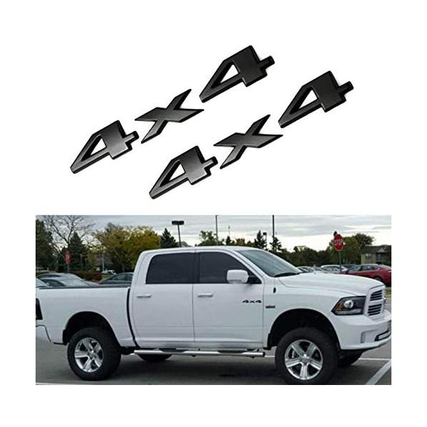商品名2Pcs 4X4 Emblems, Four-Wheel Drive Badges, 3D Metal Car Side Fender Rear Trunk Emblem Sticker Decals Replacement for ...
