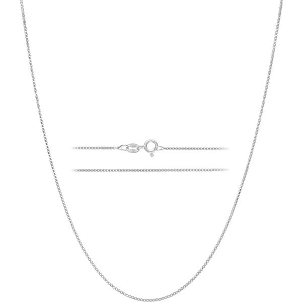 商品名[KISPER] 925 スターリングシルバー 1mm ボックスリンク チェーンネックレス 細め イタリア製 約41cm（16インチ）KISPER Sterling Silver Box Chain Necklace   Thin, ...