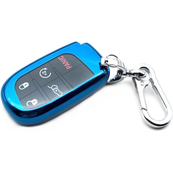 商品名Jeep Grand Cherokee Renegade Chrysler 200 300 Dodge RAM Durango Charger Challenger Journey TPU キーフォブ リモートカバー ケース シェル ...