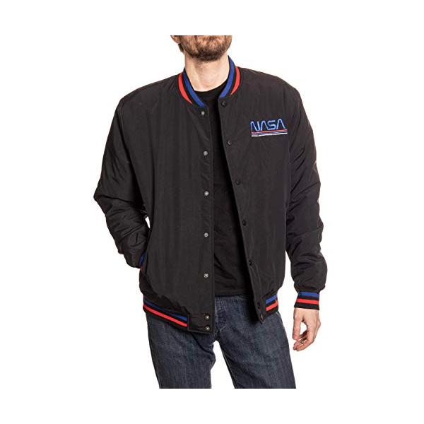 商品名:  Calhoun Men's NASA Bomber Jacket Lightweight Varsity Style (Large) Blackブランド: Calhoun商品サイズ: Large高さ: 41cm横幅: 27cm奥...