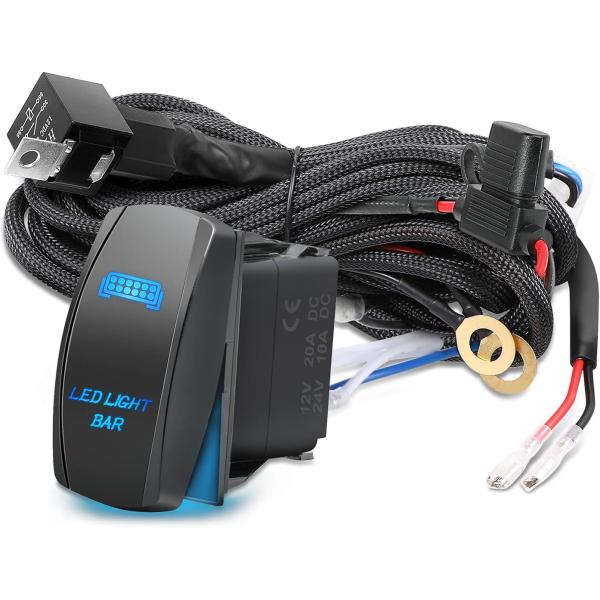 商品名Wiring Harness 1 Lead, Roador Nylon Off Road Wiring Harness Kit for LED Light Bar Fog Light Work Light Harness with W...