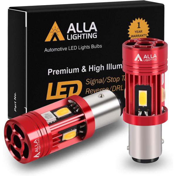 商品名Alla Lighting BAY15D 7528 1157 CANBUS LED電球 レッドウィンカーライト プラグアンドプレイ 2057 3496 1157LL 1154 198 94 CAN バス エラーフリー 12VAlla ...