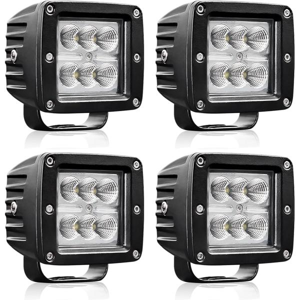 商品名AUTOSAVER88 4PACK LED Pods 4"" 32W, 3200LM Flood Off Road Fog Work Lights Super Bright Waterproof for Motorcycle Truc...