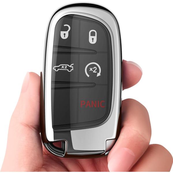 商品名Tukellen for Jeep Dodge Key Fob Cover Premium Soft Full Protection Key Case Shell Compatible with Jeep Grand Cherokee...