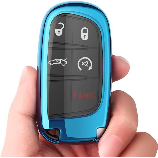 商品名Tukellen for Jeep Dodge Key Fob Cover Premium Soft Full Protection Key Case Shell Compatible with Jeep Grand Cherokee...