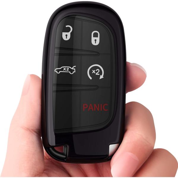 商品名Tukellen for Jeep Dodge Key Fob Cover Premium Soft Full Protection Key Case Shell Compatible with Jeep Grand Cherokee...